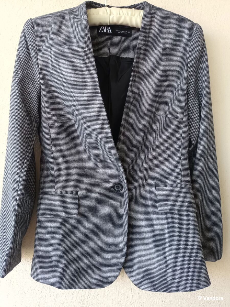 Zara γυναικείο σακάκι κοντό μεσάτο σαν… - € 14,50 - Vendora.gr