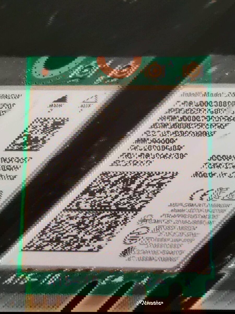 Intel Dual Band Wireless-AC 3168 κάρτα… - € 5,00 - Vendora.gr