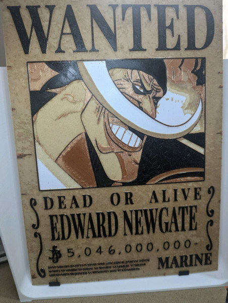 one piece whitebeard wanted poster 3d printer - € 12,00 - Vendora