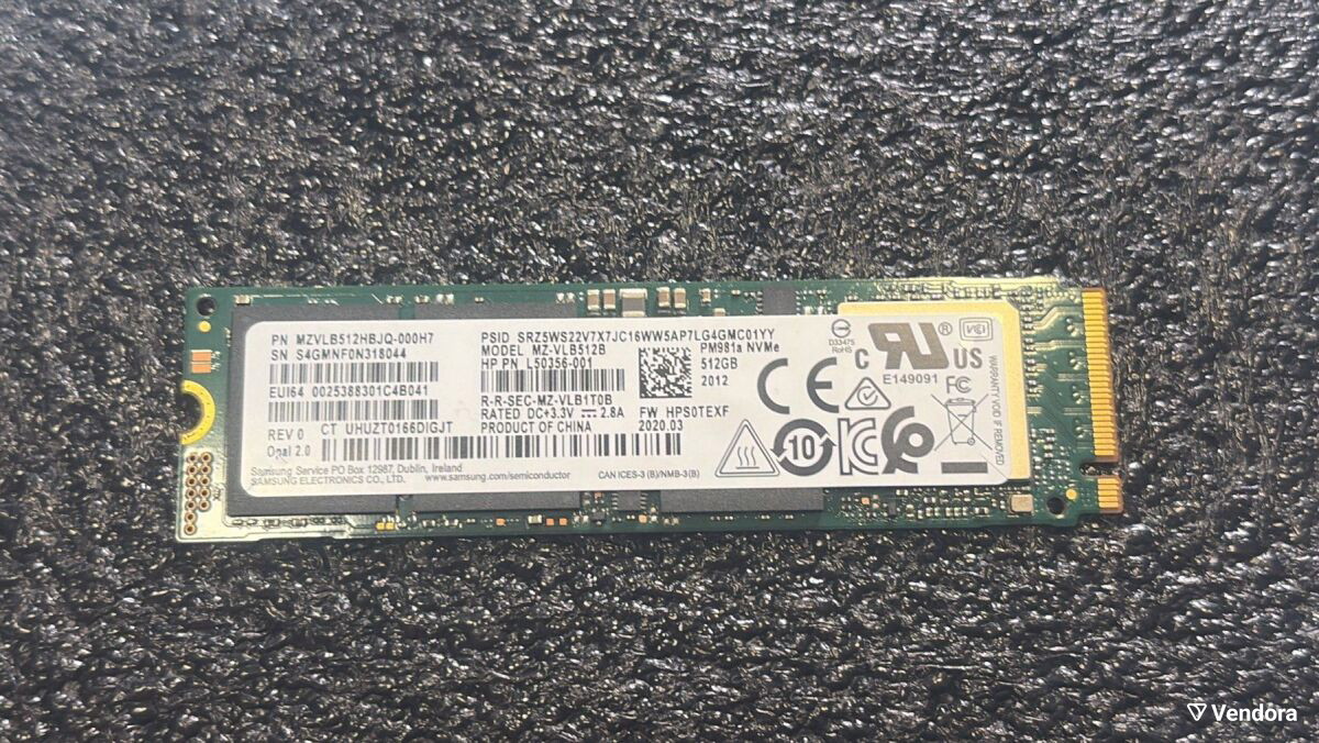 Samsung PM981a M2-2280 512GB SSD σαν… - € 55,00 - Vendora.gr