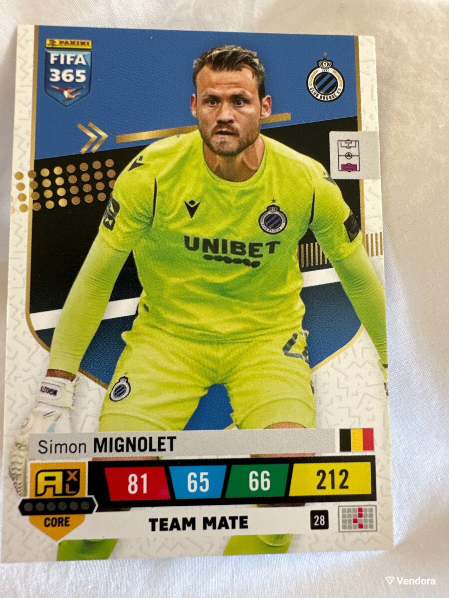 Κάρτα Simon Mignolet Panini FIFA 365 #28… - € 0,60 - Vendora.gr