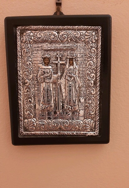 Εικονα ασημενια 15×12εκ Κων/νου & Ελενης - € 48,00 - Vendora