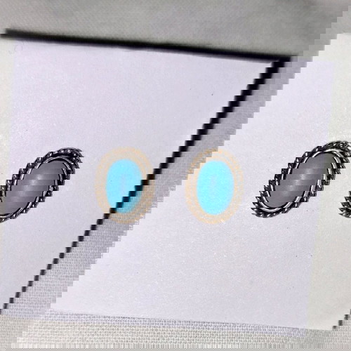 Σκουλαρίκια καρφωτά Κ9 με τιρκουάζ οβάλ… - € 50,00 - Vendora.gr