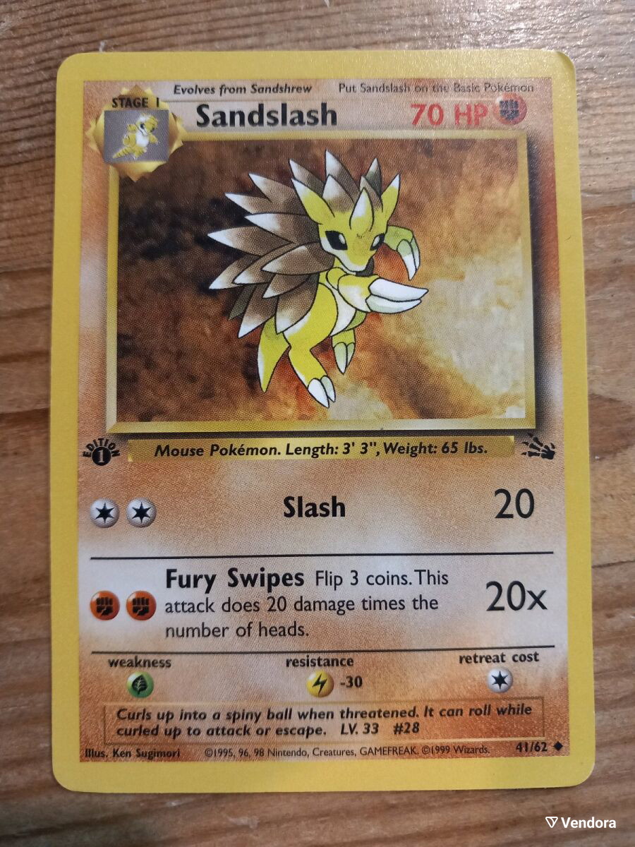 Pokemon TCG Sandslash (FO 41) Fossil… - € 1,50 - Vendora.gr