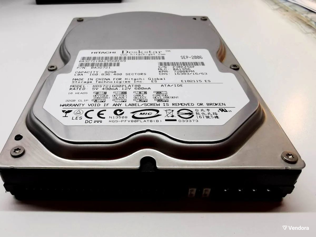 HITACHI DESKSTAR 80 GB HARD DRIVE, 7200… - € 20,00 - Vendora