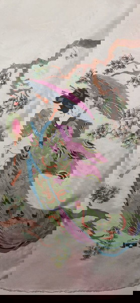 Πίνακας γκέισα ,ζωγραφική στο μετάξι. - € 39,00 - Vendora.gr