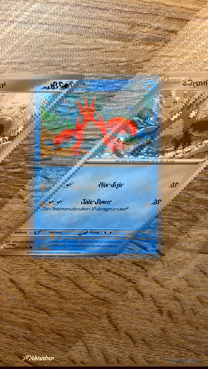 Κάρτα Corphish Pokemon Mega Evolution σαν… - € 0,25 - Vendora.gr