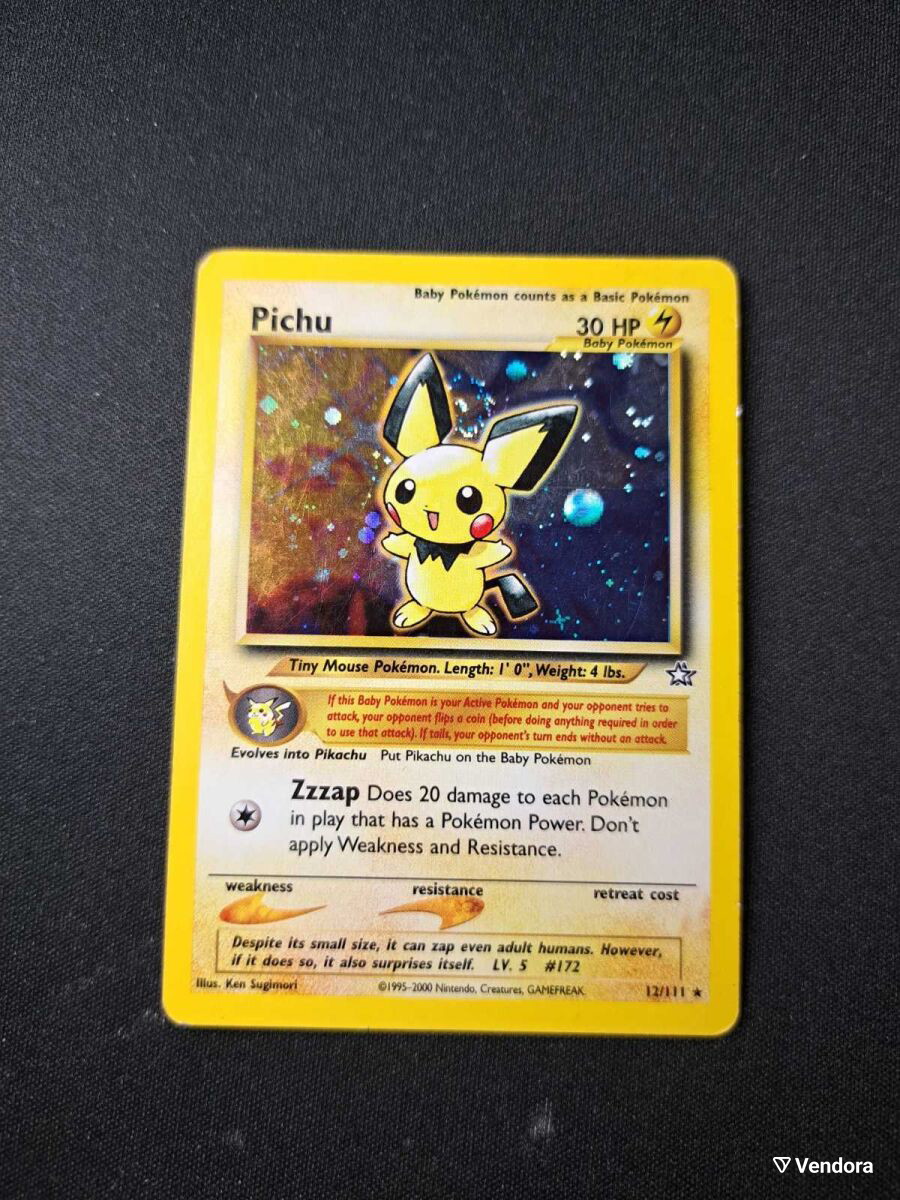 Κάρτα Pichu Neo Genesis Holo σαν… - € 35,00 - Vendora.gr