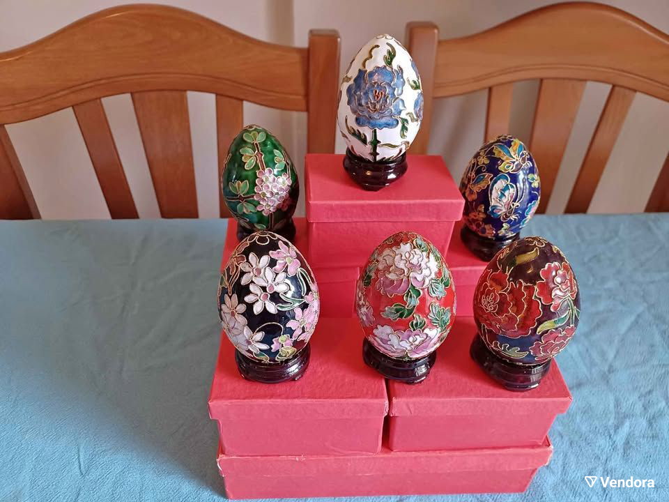 6 cloisonne (κλουαζονε) αυγα - € 80,00 - Vendora.gr