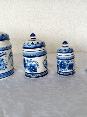 Σετ βάζων Gzhel χειροποίητα ζωγραφιστά… - € 70,00 - Vendora.gr