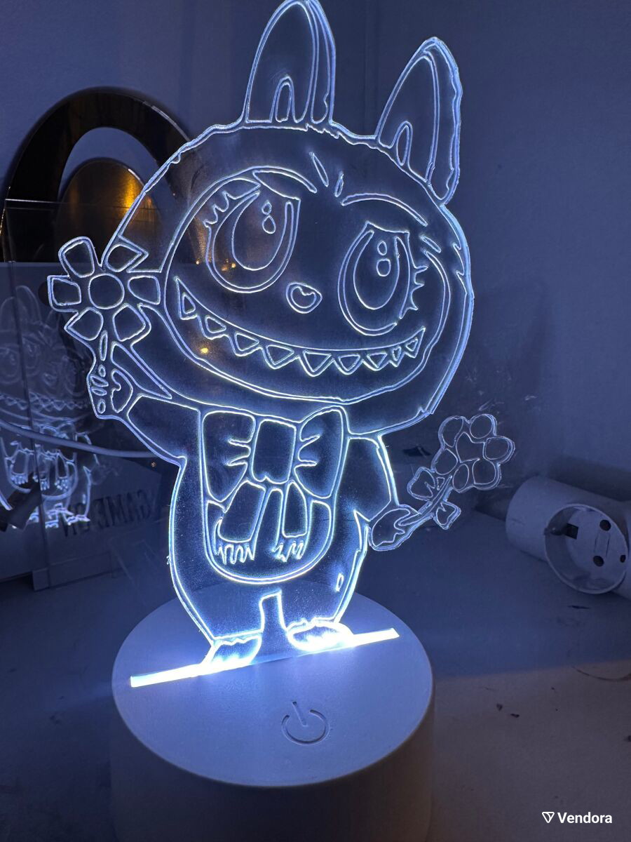 3D LED φωτιστικό Labubu με λουλούδια σαν… - € 10,00 - Vendora.gr