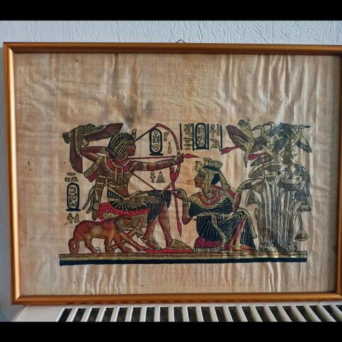 Πάπυρος ζωγραφιά σε κορνίζα σαν καινούργιο - € 60,00 - Vendora.gr