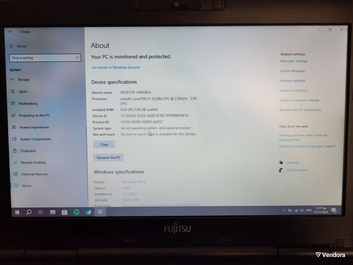 Fujitsu Lifebook S752 (Core i7, 8GB RAM,… - € 90,00 - Vendora.gr