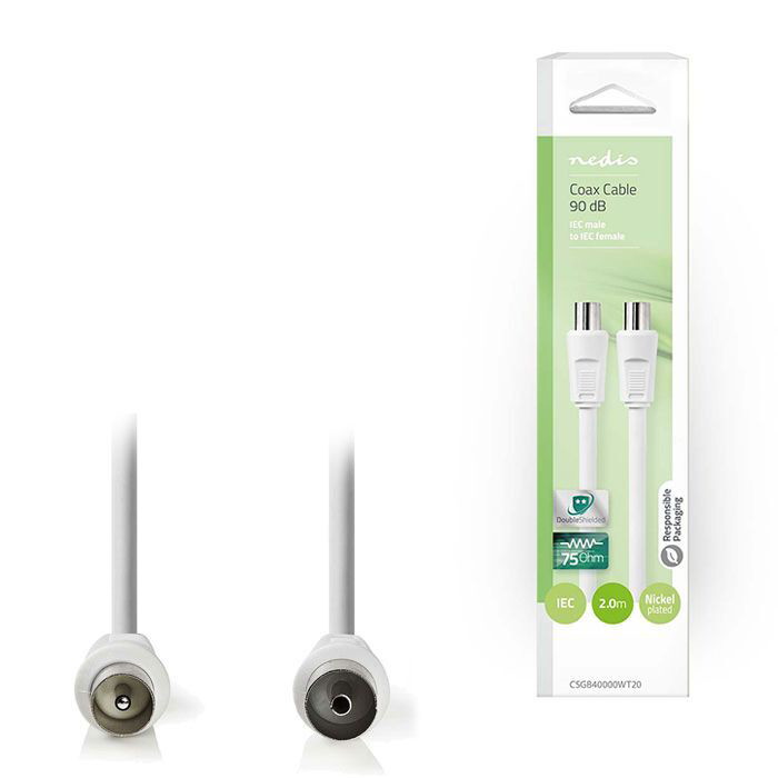 Καλώδιο IEC (Coax) αρσενικό σε θηλυκό 2m… - € 4,25 - Vendora.gr