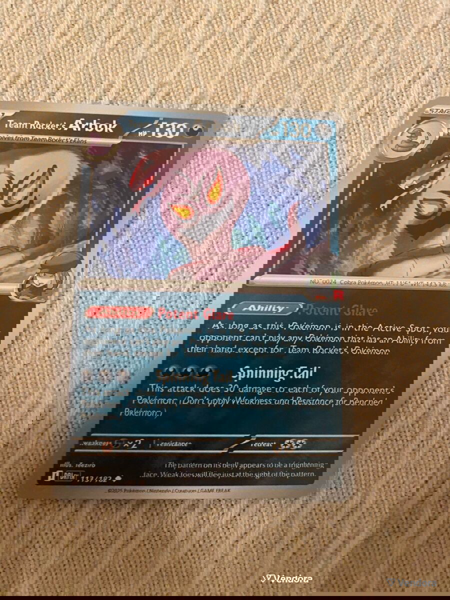 Κάρτα Pokémon Team Rocket's Arbok από το… - € 0,30 - Vendora.cy