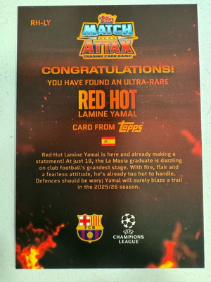 Κάρτα Match Attax 2025/26 Red Hot Lamine… - € 40,00 - Vendora.gr