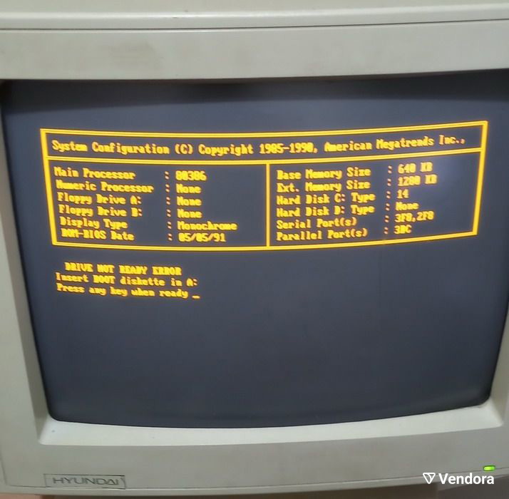 EGA CRT MONITOR HYUNDAI MONOCHROME - € 1.000,00 - Vendora