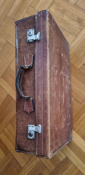 ΡΕΤΡΟ ΔΕΡΜΑΤΙΝΗ ΒΑΛΙΤΣΑ 1940 VINTAGE - € 30,00 - Vendora.gr